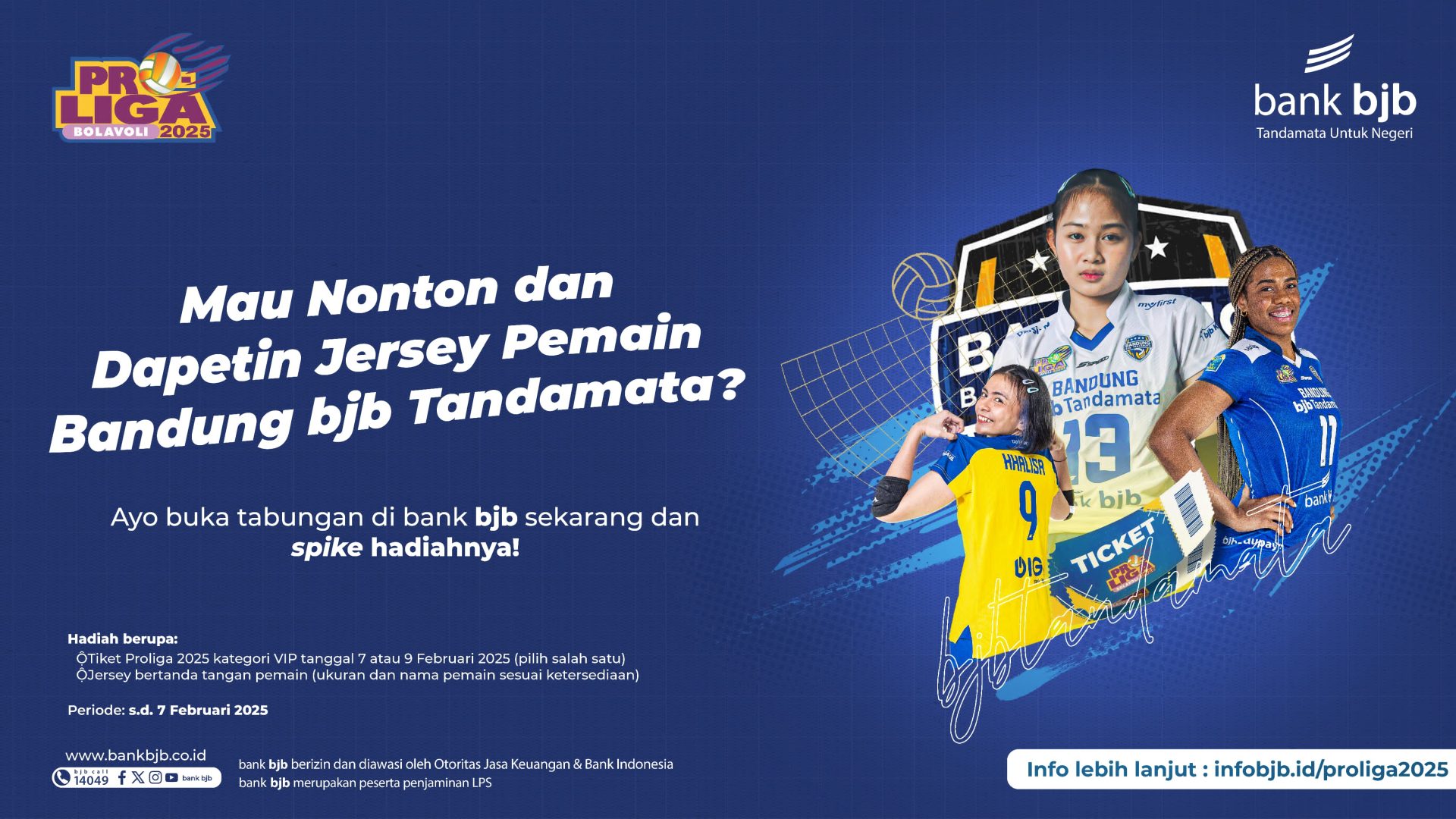Nabung di Bank BJB, Bisa Dapat Tiket VIP dan Jersey Eksklusif Proliga ...